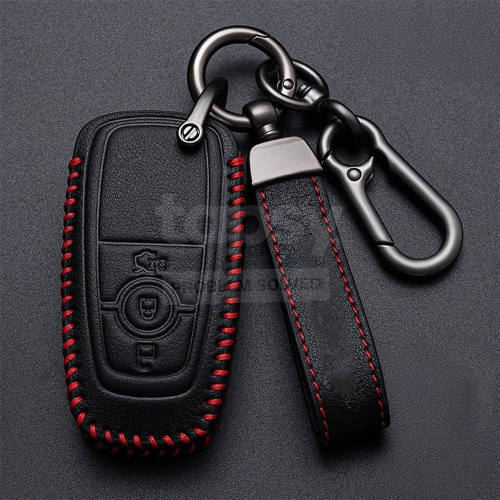 Ford Ranger & Ranger Raptor Smart Remote Key Leather Cover – Black Sti ...